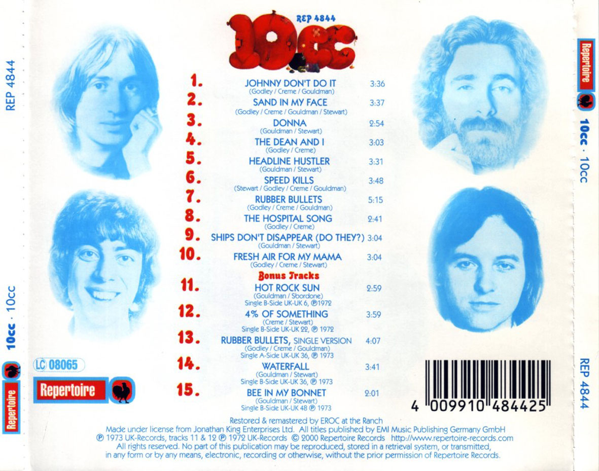 10cc 10cc (2000) : Back | CD Covers | Cover Century | Over 1.000.000 ...
